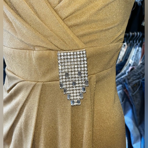 Vintage | Dresses | Vintage 7s Golden Wrap Disco Midi Dress | Poshmark